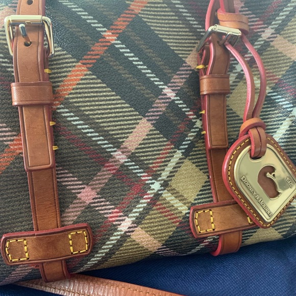 Dooney & Bourke | Bags | Dooney And Bourke Plaid Leather Satchel With ...